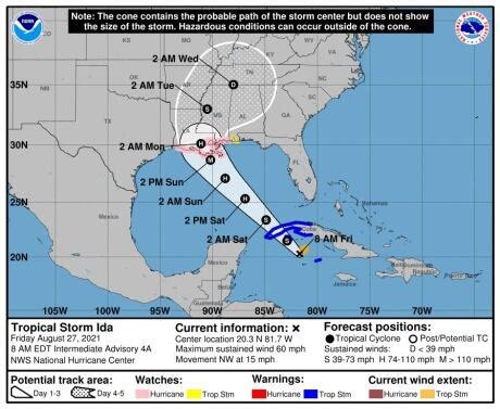 Image result for Current Storm Ida Tracking