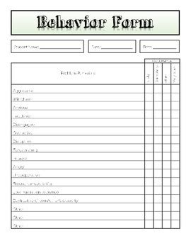 Image result for Adolescent Behavior Form