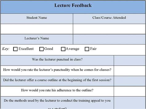 Image result for Class Feedback Form