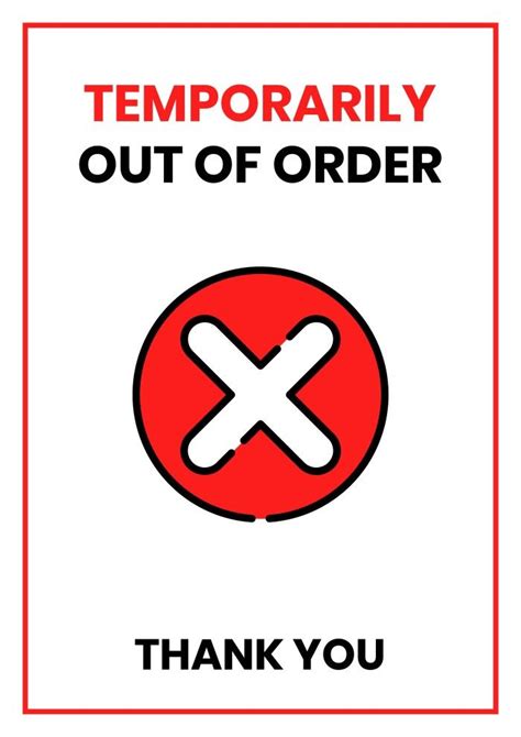 Out of Order Sign Template | Customizable Linear Flat Design