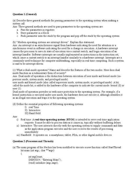 Image result for Operating Systems Answers Free