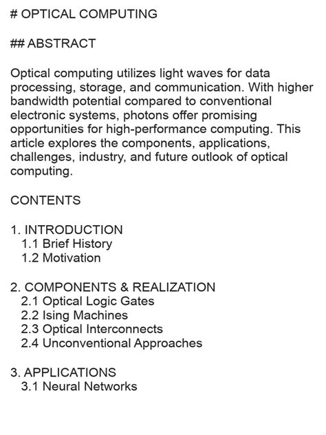 Optical Computing | PDF | Computing | Computer Engineering