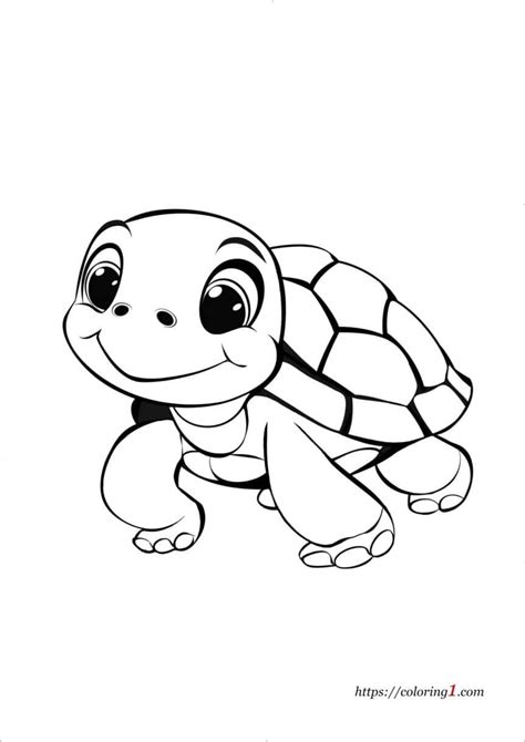 Baby Turtle Coloring Page - Free Coloring Sheet (2024)