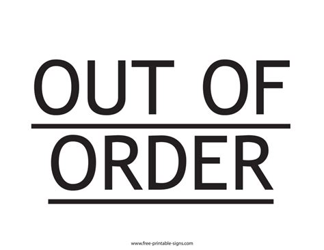 Image result for Out of Order Sign