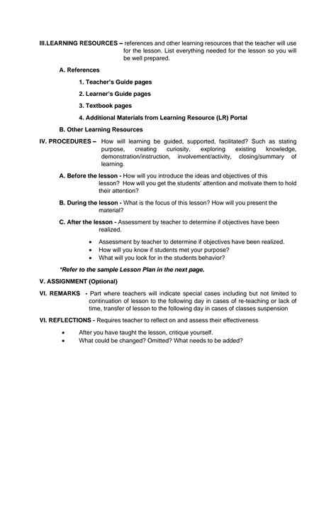 Image result for Lesson Plan Format