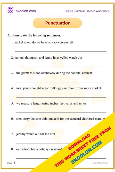 Image result for Punctuating Sentences Worksheet