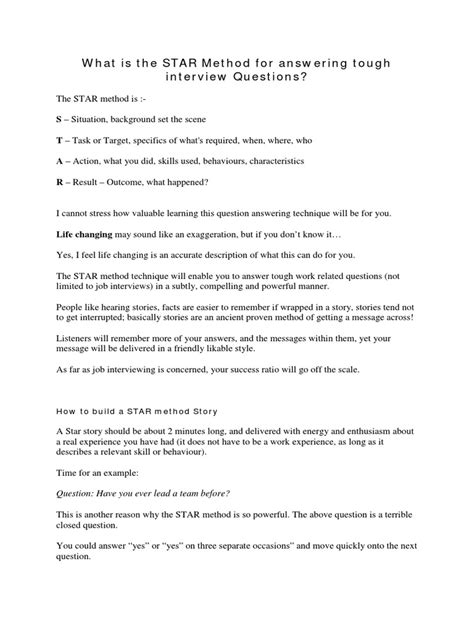 Image result for Star Method Worksheet PDF