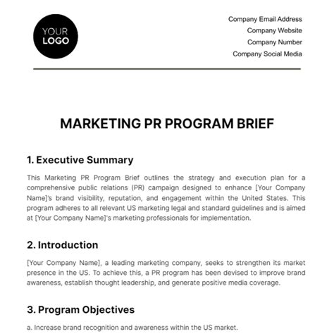 Image result for Program Brief Template