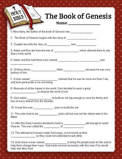 Image result for Genesis Chapter 12 Worksheet