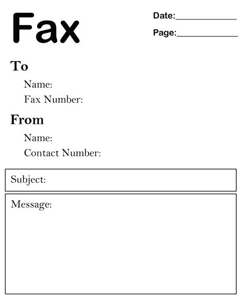 Image result for Basic Blank Fax Form