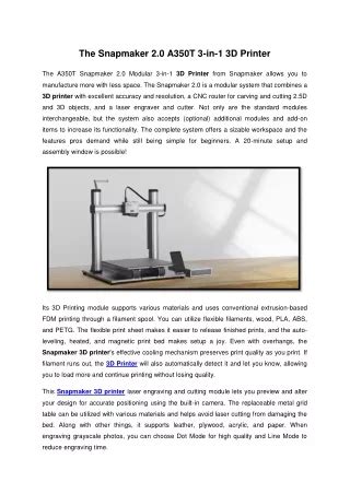 Image result for Snapmaker 2.0 A350 3D Print Module