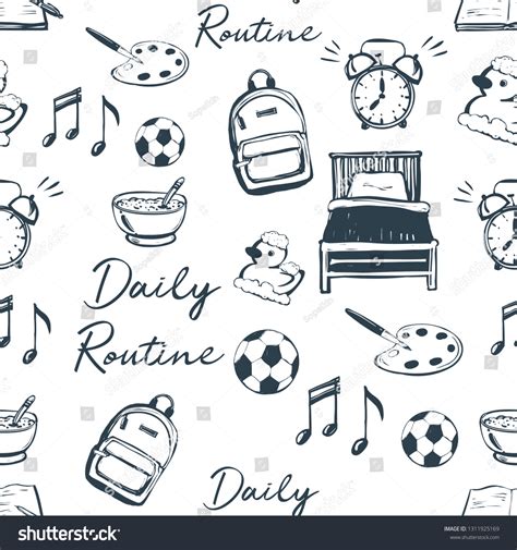 Image result for Daily Routine Line Drawing