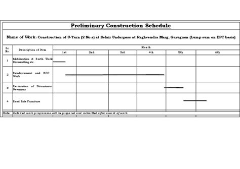 Image result for Pre-Construction Schedule Example
