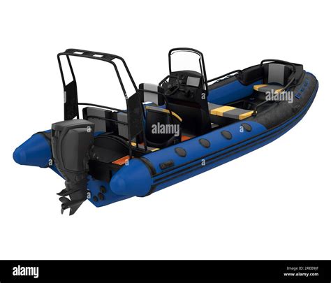 Inflatable Motor Boat Isolated Stock Photo - Alamy
