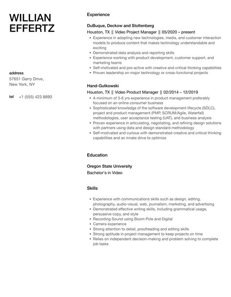 Image result for Video Resume Sample