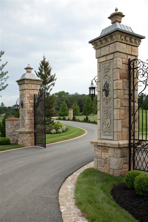 Image result for Stone Column Entry Gate