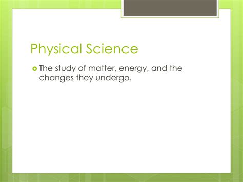 Image result for Physical Science Definition