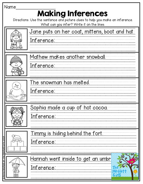 Image result for Making Inferences Grade 1 Worksheet