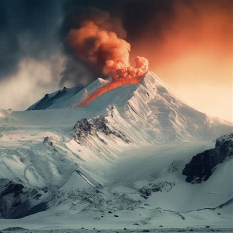 Majestic Eruption of a Snow-Capped Volcano | Unreal Images - Free AI ...