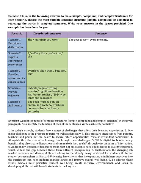Image result for Simple Compound Complex Sentences Exercise