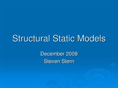 Image result for Structural Static Model