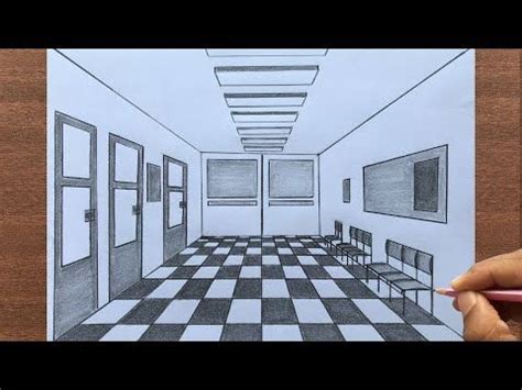 How to Draw using 1-Point Perspective: Classroom Drawing Step by Steps ...