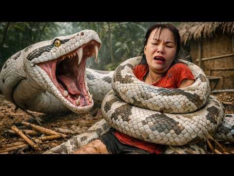 72 Hours Survival 😱 Giant White Python Attacks Girl in Farm – Brutal Fight for Life!