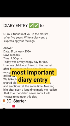 most important diary entry #exam class 9 #class9english #shortsfeed #class9