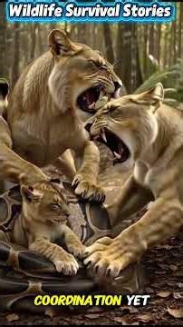 Lions vs Giant Python – Brutal Battle to Save a Cub | Wildlife Survival Stories