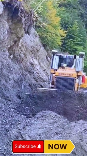 Nicely Skilled Strong Bulldozer Pushing Rock Soil