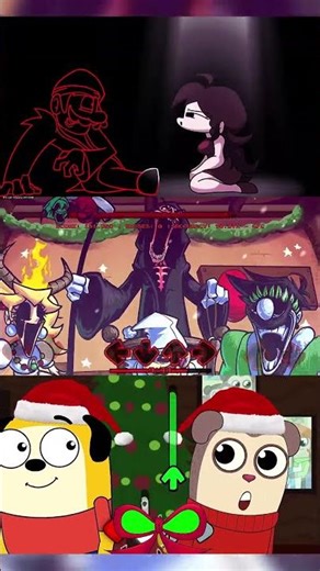 Friday Night Funkin' Mario's Madness Christmas Surprise + JINGLEOFF! #shorts #mariomadness