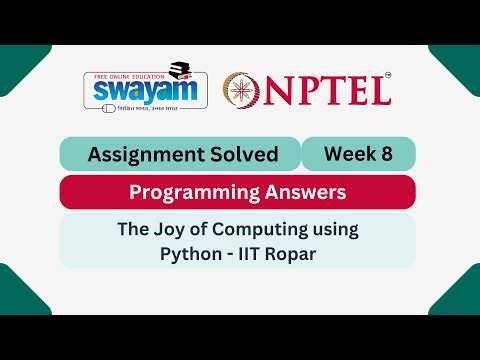 The Joy of Computing using Python Week 8 | Programming Answers || #nptel #nptel2026 #myswayam