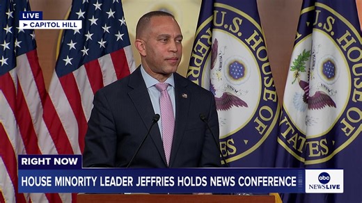 WATCH LIVE: House Minority Leader Jeffries holds a news conference. https://abcnews.go.com/Politics | ABC News