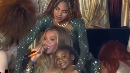 Beyoncé embraces Blue Ivy and Rumi on stage to kick off Cowboy Carter tour
