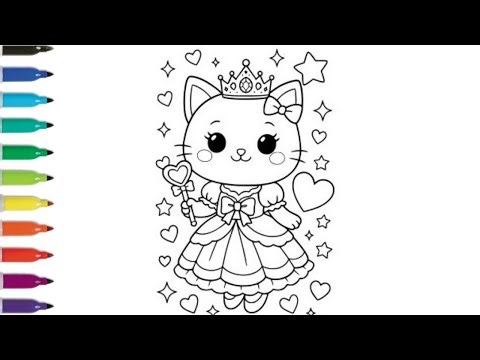 How To Draw Cute Princess Hello Kitty Drawing & Coloring 🖍️✨ | Cute Hello kitty Art for Kids