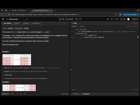 3643. Flip Square Submatrix Vertically | Leetcode Daily Challenge