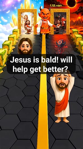 𝗝𝗲𝘀𝘂𝘀 𝗶𝘀 𝗯𝗮𝗹𝗱! 𝗪𝗶𝗹𝗹 𝗵𝗲 𝗴𝗲𝘁 𝗯𝗲𝘁𝘁𝗲𝗿? Special new year 🔥 #animation #newyear #funnycartoons #funnymoments #HappyNewYear | 1.12.van