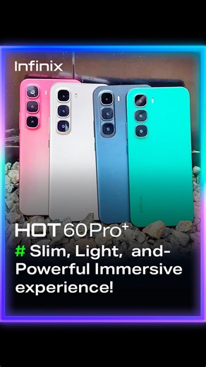 Slim at just 5.95mm and boldly colorful, the HOT60Pro didn’t come to play! Not to brag, but that color lineup is showing off confidently👌#InfinixChristmasPromo #infinix #new #trend #colors | Infinix Mobile