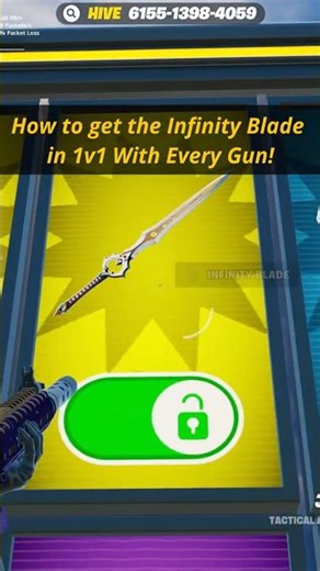 Secret Infinity Blade ⚔️ - How To Unlock In Fortnite 1v1 With Every Gun!
