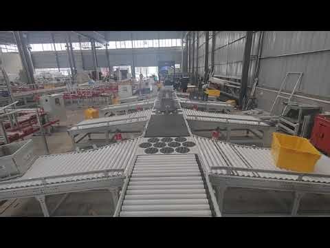 swivel wheel sorter, rotary wheel sorter.DWS system, DWS sorting line, warehouse, package sorting,