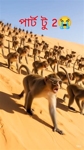 Monkey Invasion in the Desert! 🐒🏜️#monkey #short #MonkeyInvasion #DesertMonkeys