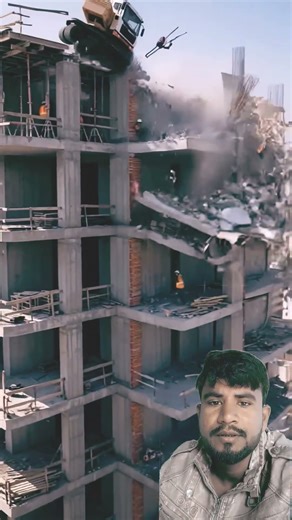 Building construction accident 😱 #accident #construction #disaster