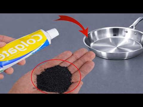 Rubbing lemon and toothpaste on your old, greasy pot will make it shine – amazing!