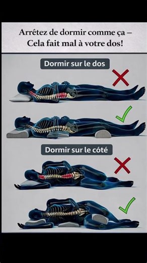 Arrêtez de dormir comme ça, cela fait mal à votre dos #SantéDuDos #Posture #Sommeil #BienÊtre