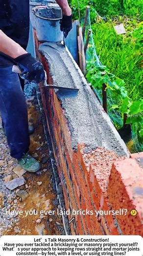 Bricklaying in Action – Mortar, Brick, and Skill! 🧱🔧
