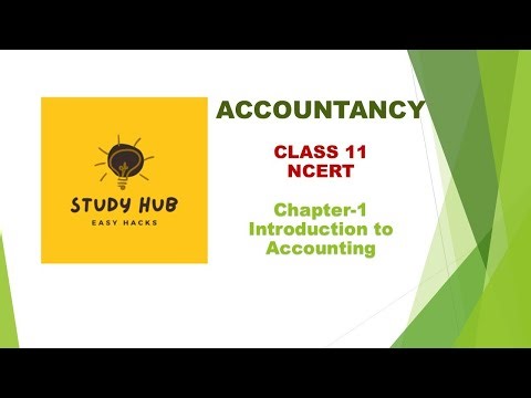 Accountancy |Class 11| Chapter 1 |Introduction to Accounting