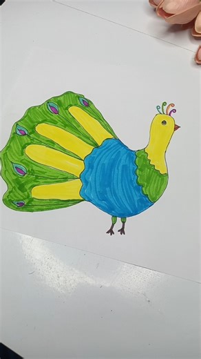 Easy kids Hand drawing ideas for kids | Peacock hand art #shorts #trending #ytshorts #craft #art #yt