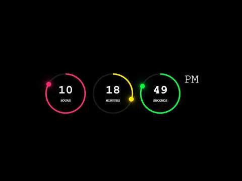 Futuristic Animated Digital Clock with HTML CSS & JavaScript | Beginner Project
