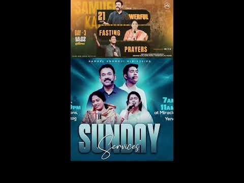 21 DAYS POWERFUL FASTING PRAYER NIGHTS | DAY 3 | Samuel Karmoji | Miracle Center | 15 MAR 26 | 6 P.M