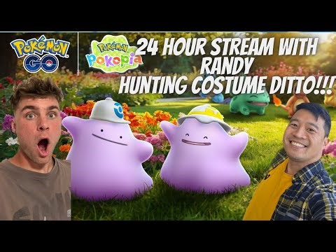 ✨24 HOUR STREAM!!! NEW Shiny Costume Ditto Hunt VS RANDY LIVE in Pokemon Go!✨ (PT2)